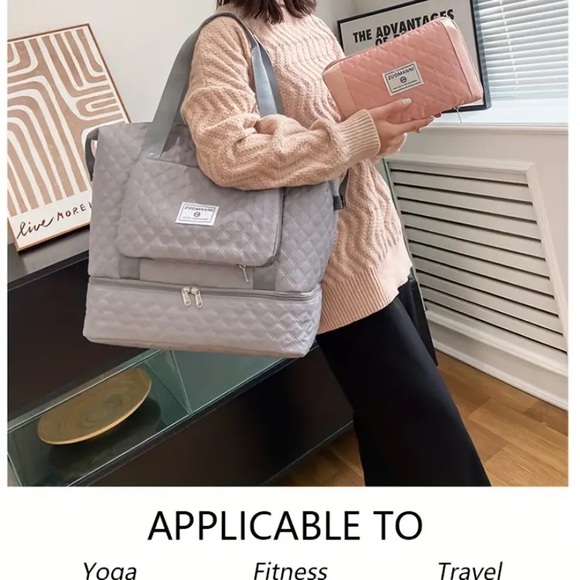 Bags | Travel Duffle Bag Pink Large Capacity | Poshmark